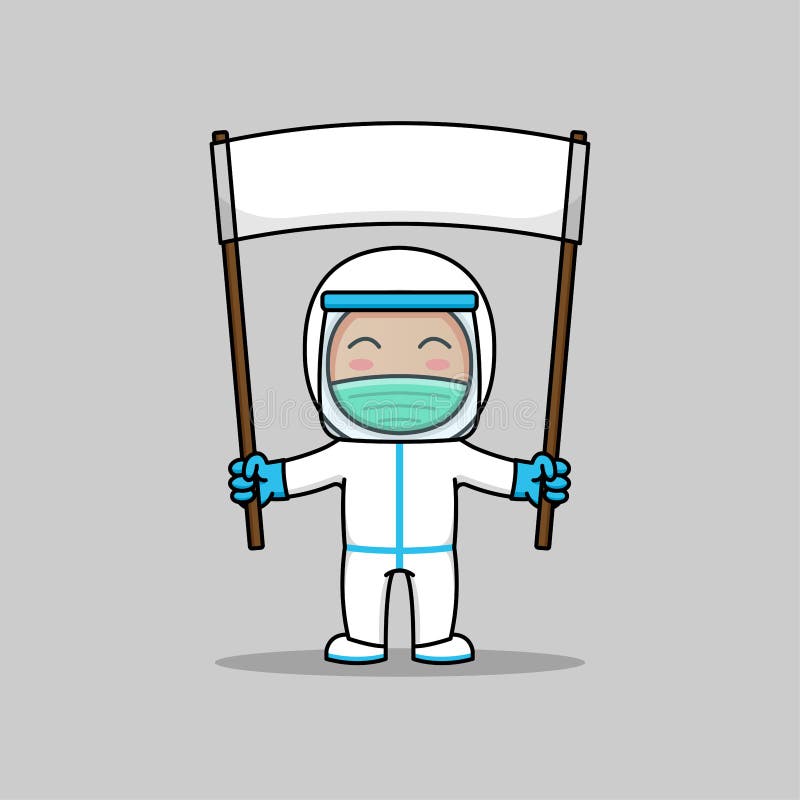 Cute Doctor Carrying Banner for Protest Stock Vector - Illustration of ...