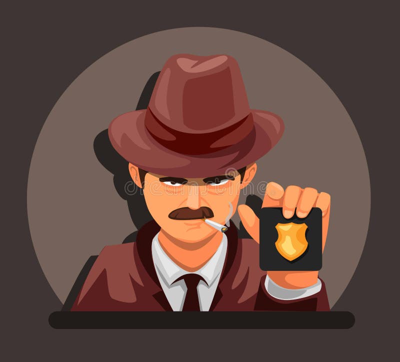 Detective Showing Police Badge. Criminal Case Investigation Agent ...