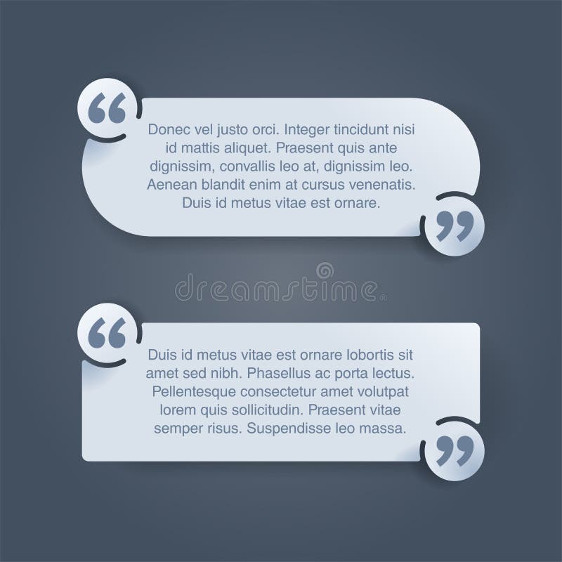 Quotes Template Set in Decorative Frame Block Stock Vector ...