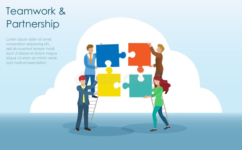 Business Team Work Connecting Jigsaw Puzzles Pieces Together. Idea for ...