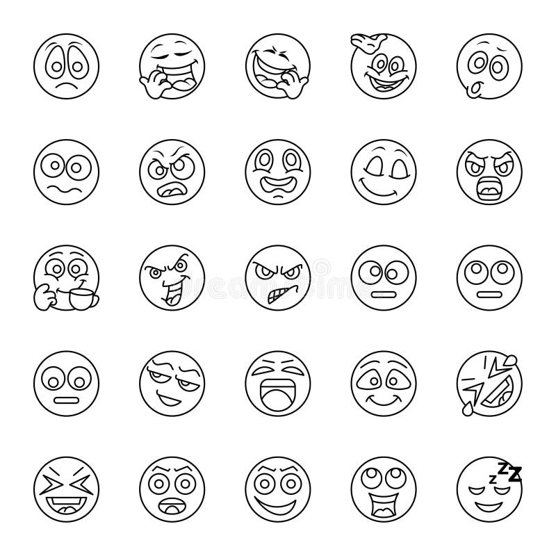 Emojis Outline Stock Illustrations – 366 Emojis Outline Stock ...