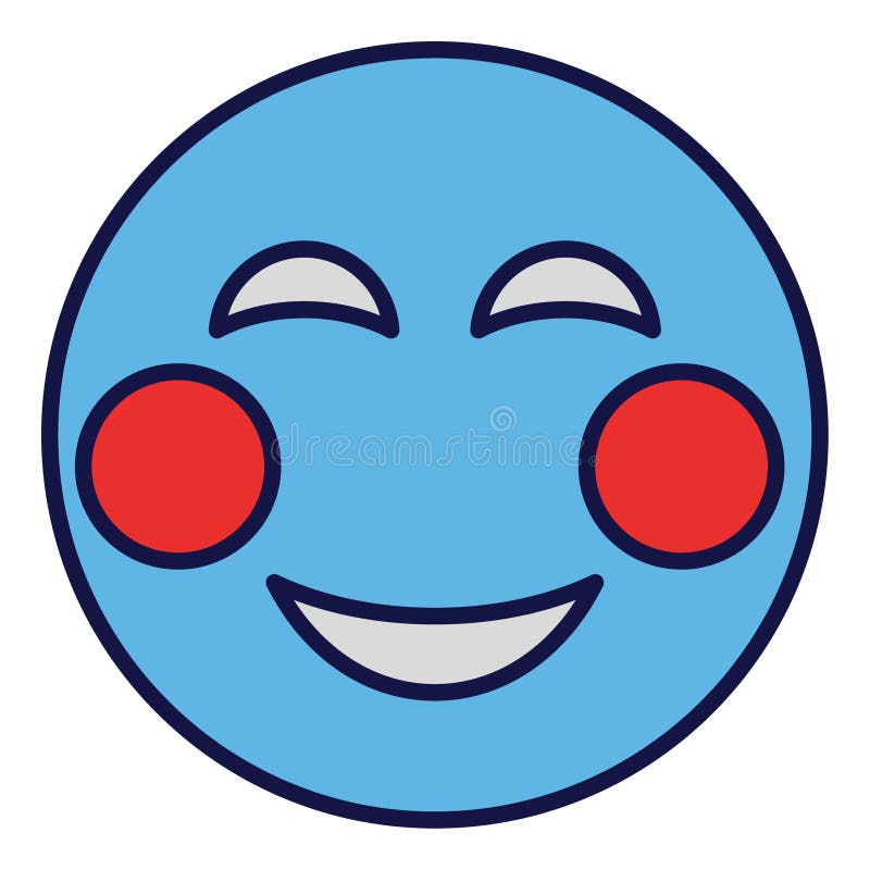 Filled Color Outline Icon for Emoji Face. Stock Vector - Illustration ...