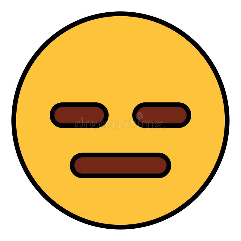 Filled Color Outline Icon for Emoji Face. Stock Vector - Illustration ...