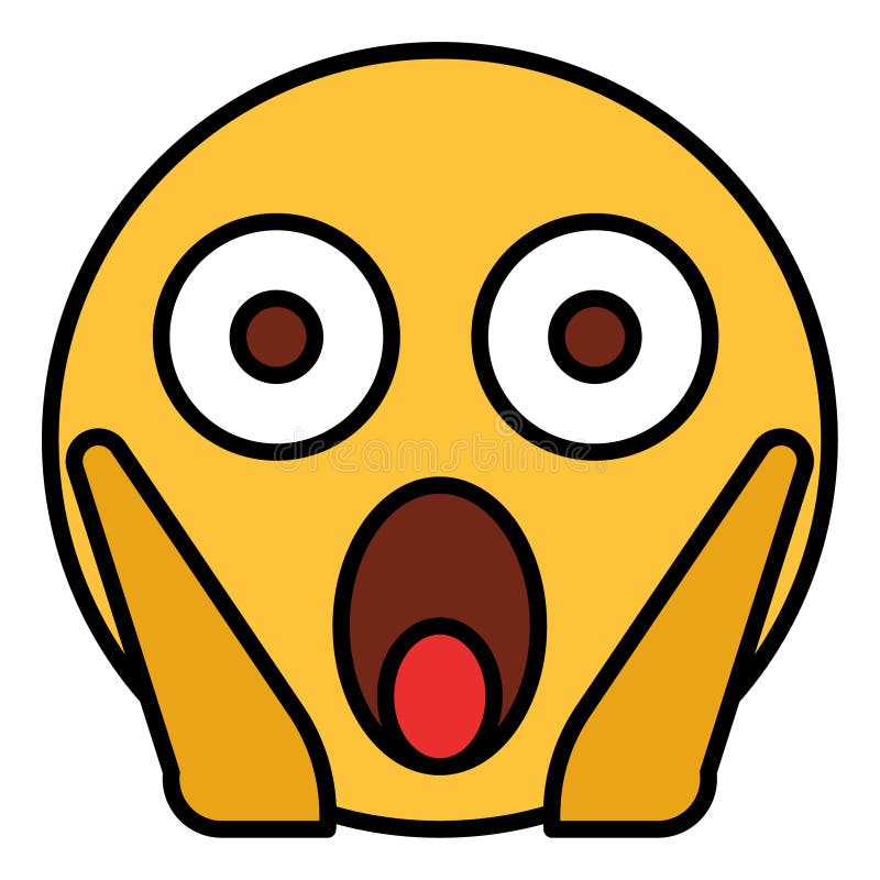 Filled Color Outline Icon for Emoji Face. Stock Vector - Illustration ...