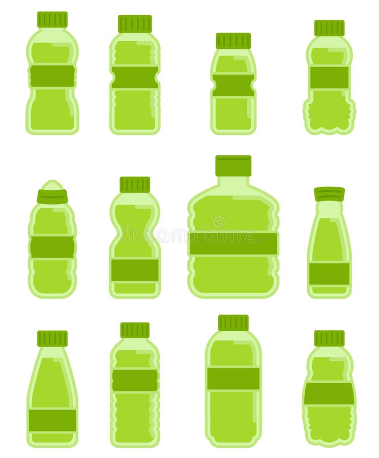 Vector Recycle Plastic Bottle with Flat Cap Set Design. Stock Vector ...