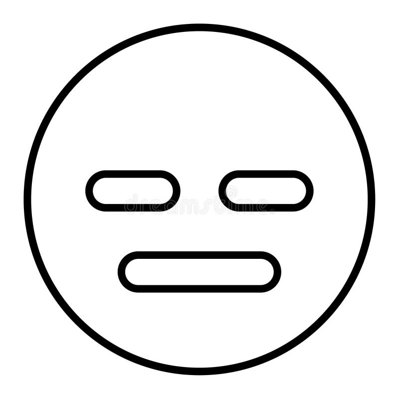 Outline Icon for Emoji Face. Stock Illustration - Illustration of white ...