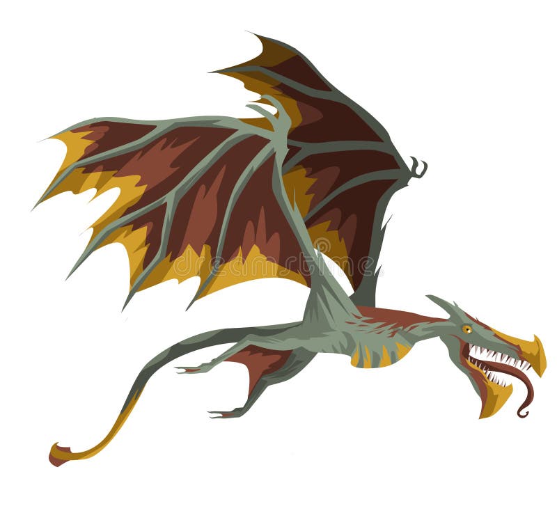 Kongamato African Mythology Flying Winged Beast Stock Vector ...