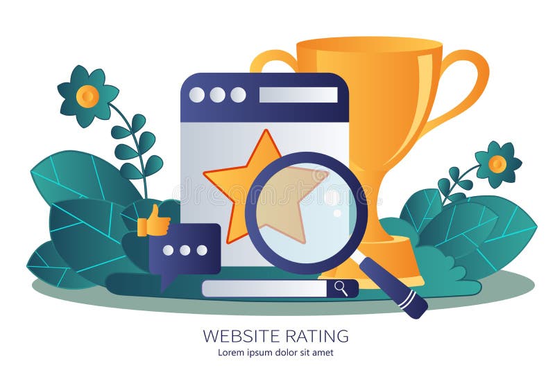 Rating on Customer Service Illustration. Man Sitting on the Floor and ...