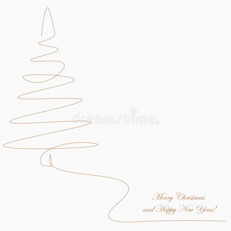 Christmas Background with Tree Line Draw Stock Illustration ...