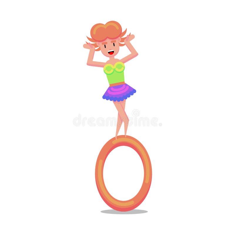 Cute Ballerina Dancing Above Number 0 Character Vector Illustration ...
