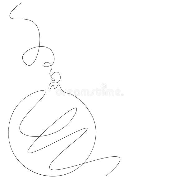 WChristmas Ornament Decoration Element Ball Line Draw Stock ...