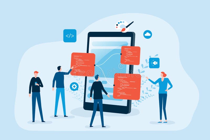 Mobile Application and Web Design Development Process with. Group ...