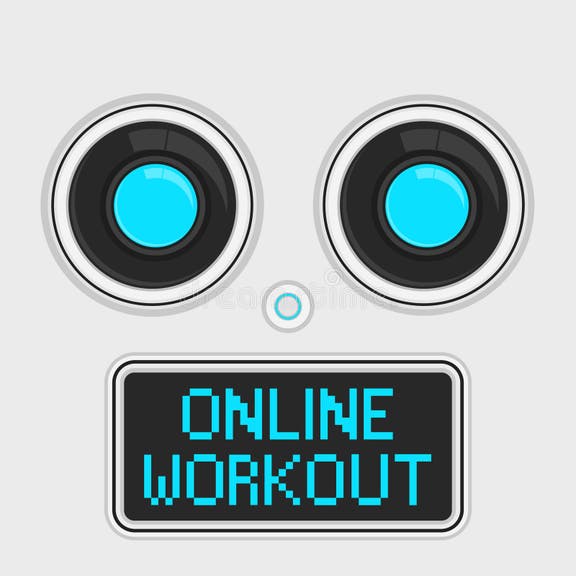 Robot Alert for Online Workout. Stock Vector - Illustration of female ...