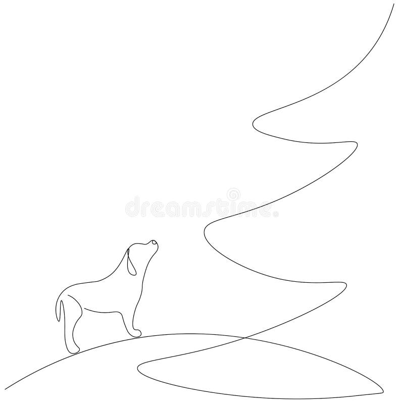 One Line Walking Dog Stock Illustrations – 216 One Line Walking Dog ...