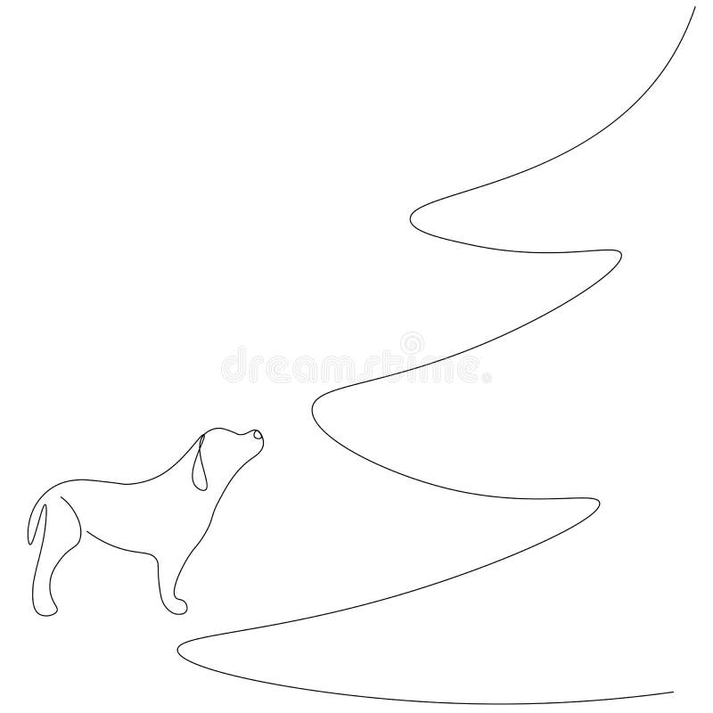 One Line Walking Dog Stock Illustrations – 216 One Line Walking Dog ...