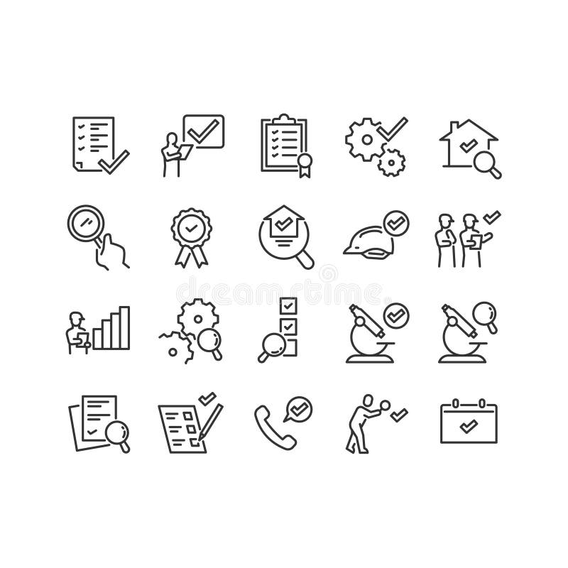 Inspection Home Line Icons Stock Illustrations – 256 Inspection Home ...