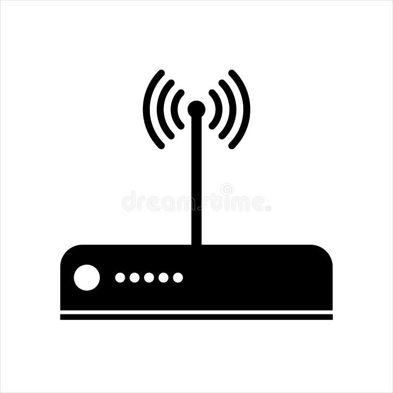 Router Icon. Internet Network Modem Symbol. Black Isolated Vector ...