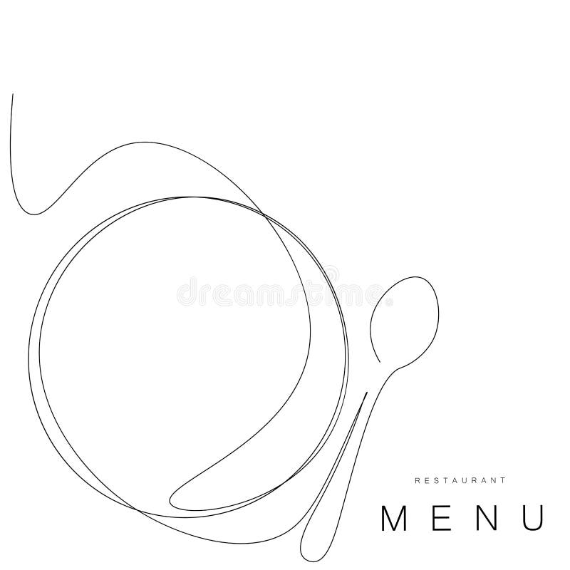 Restaurant Menu Background, Line Draw Stock Illustration - Illustration ...