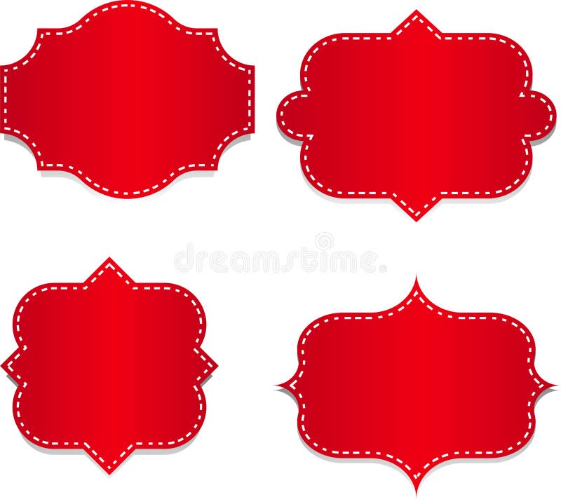 Red Labels Gradient Vector Bright Set Stock Vector - Illustration of ...