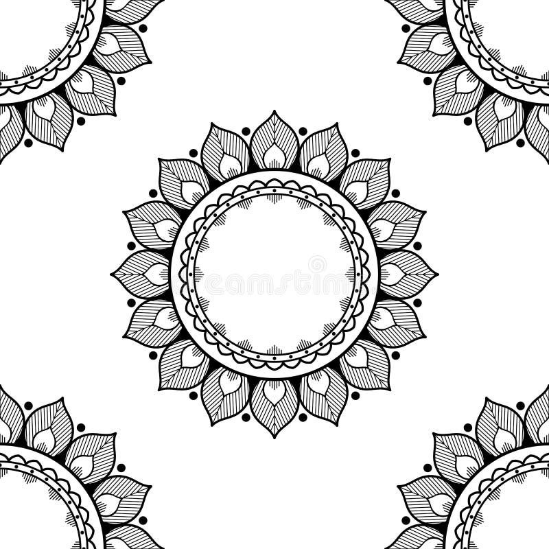 Hand drawn round ornament stock illustration. Illustration of element ...