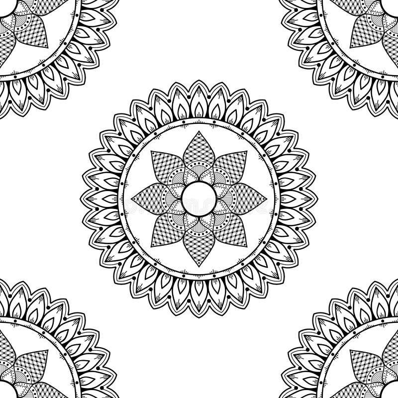 Hand drawn round ornament stock illustration. Illustration of case ...