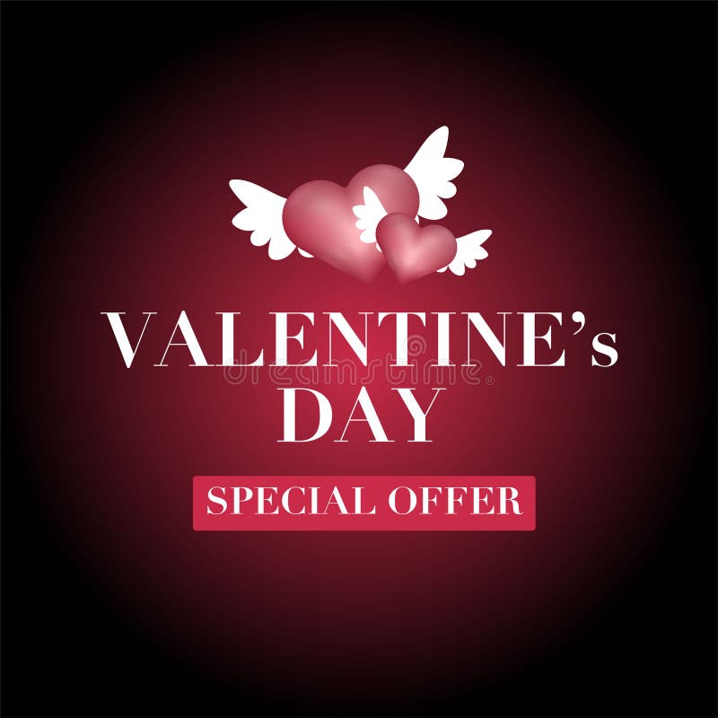 Special Offer Bright Modern Banner Concept for Valentines Day. Stock ...