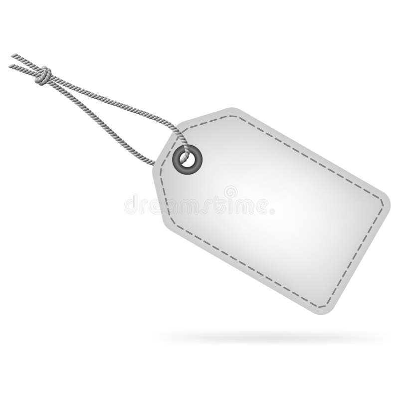 Blank White Sale Tag Label with String, 3d Vector Illustration Stock ...