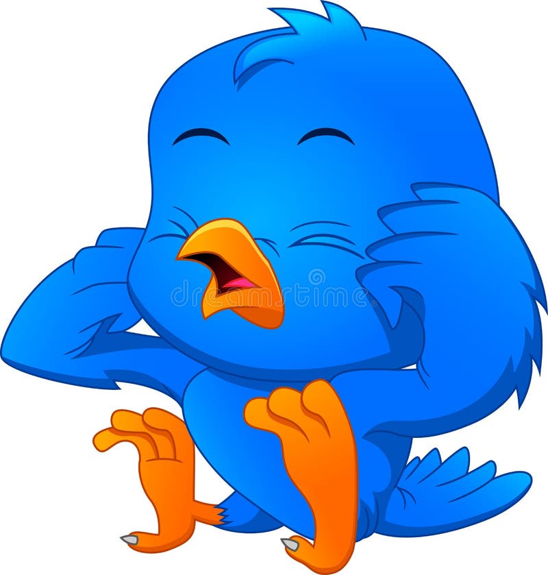 Cartoon cute bird crying stock vector. Illustration of bluebird - 204249986
