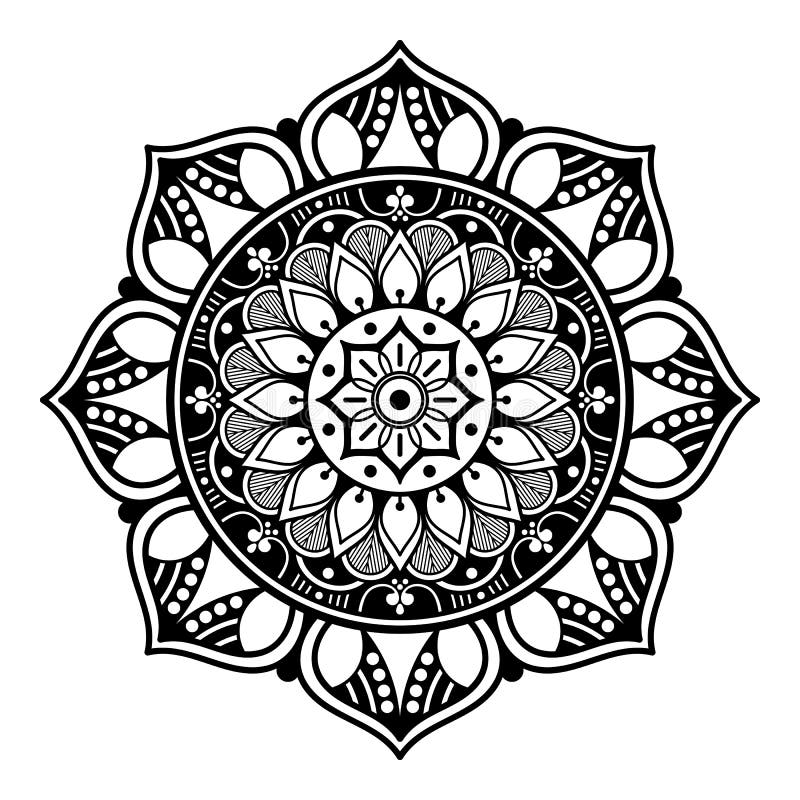 Flower-shaped mandala stock illustration. Illustration of indian ...