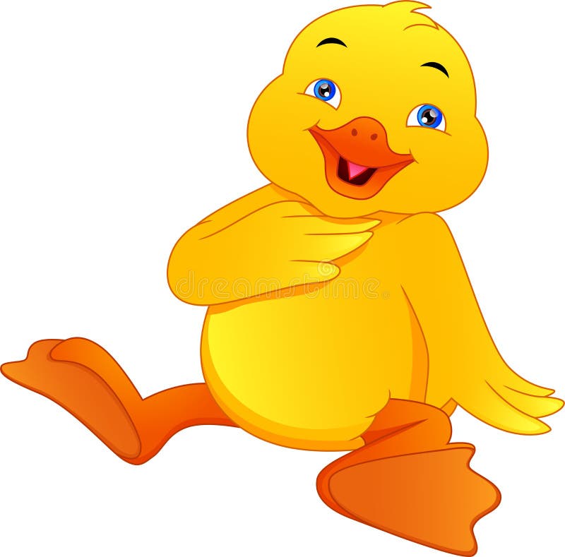 Cute little duck cartoon stock vector. Illustration of funny - 204707274