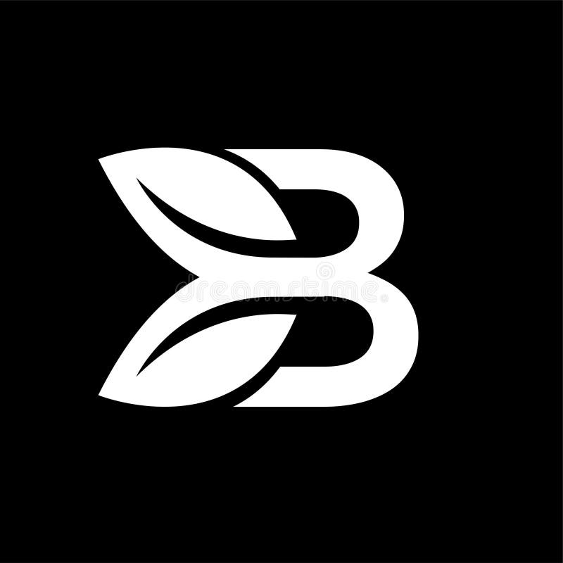 Letter B leaf black logo stock vector. Illustration of flat - 205043847