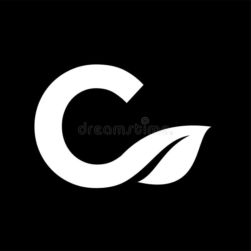 Letter C leaf white logo stock vector. Illustration of creative - 205044107