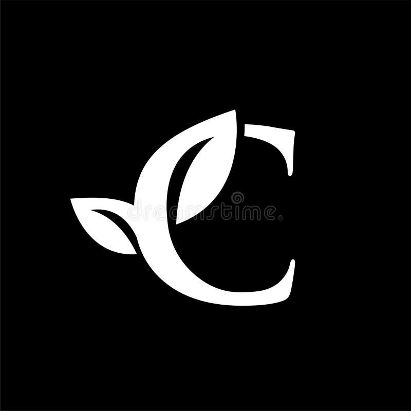 Letter C leaf white logo stock vector. Illustration of business - 205044129