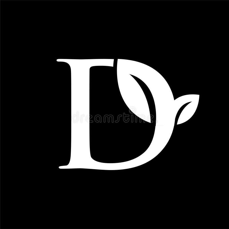 Letter D leaf white logo stock vector. Illustration of design - 205044140