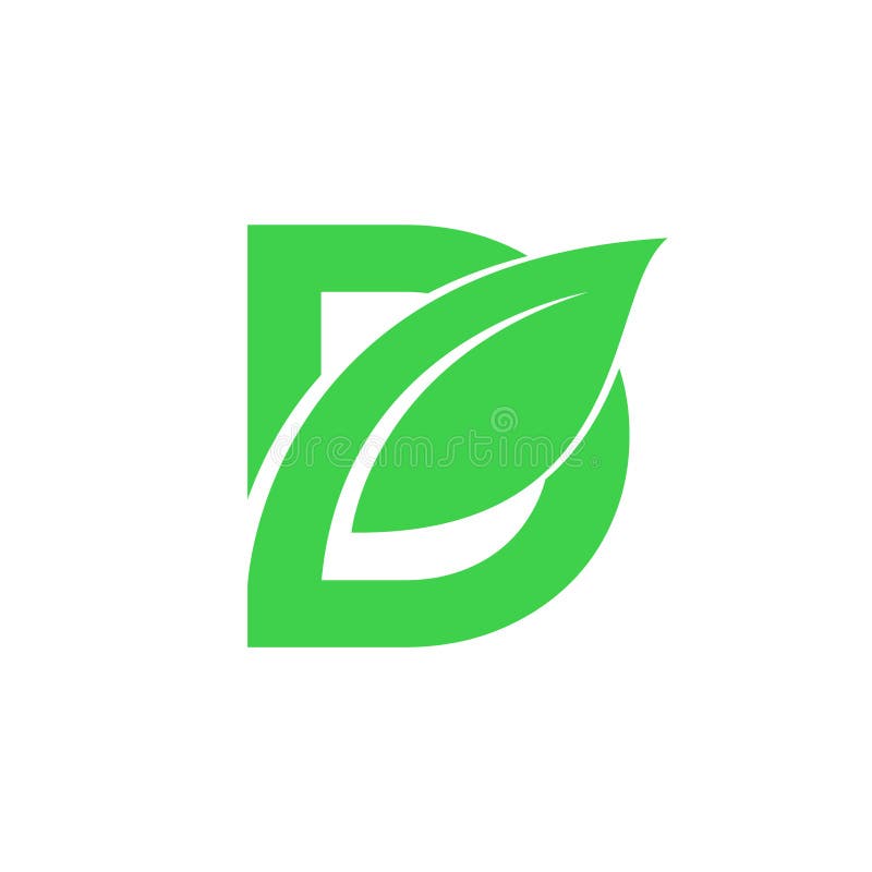 Letter D leaf green logo stock vector. Illustration of icons - 205044214