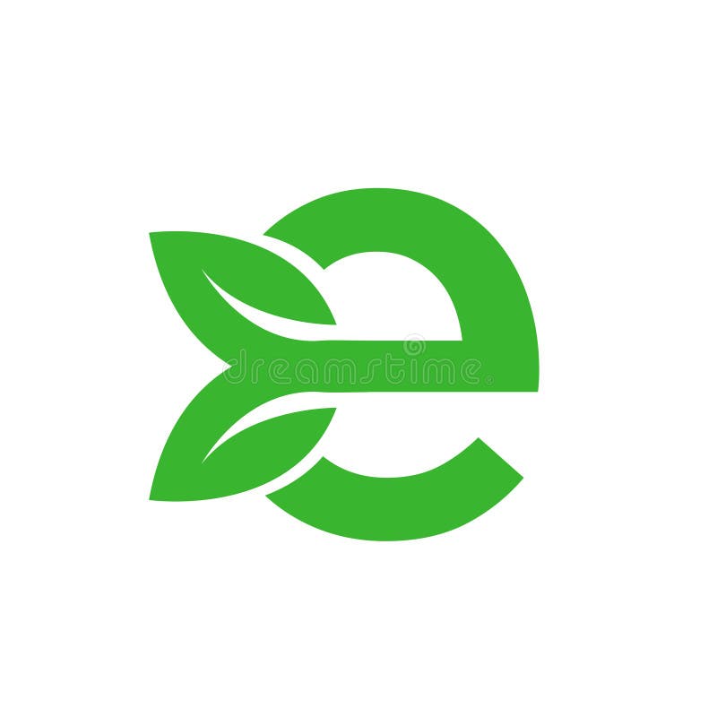 Letter E leaf green logo stock vector. Illustration of brand - 205044625