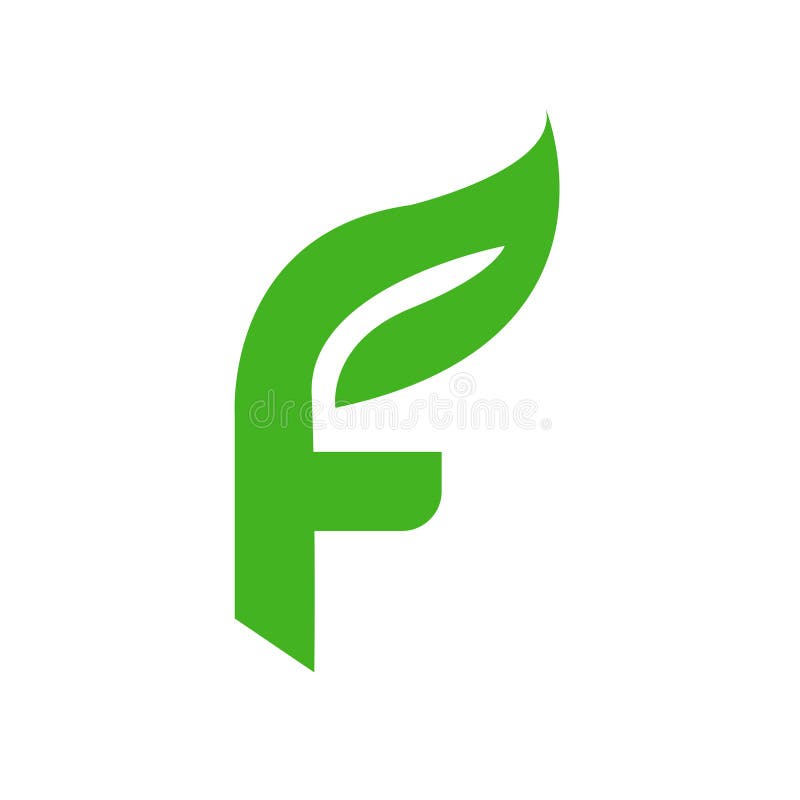 Letter f leaf green logo stock vector. Illustration of flat - 205046359