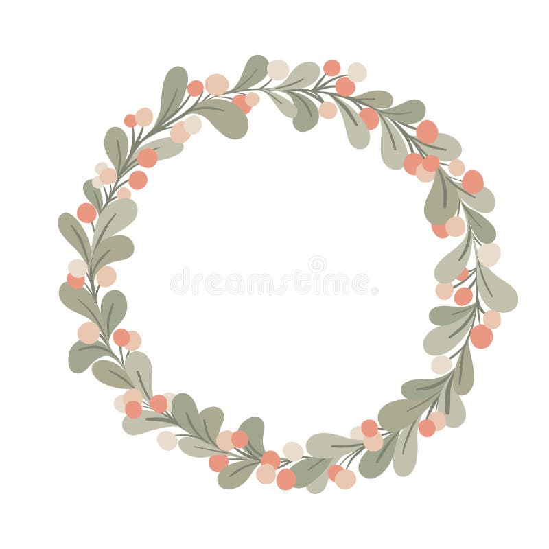 Cute flowers circle wreath stock vector. Illustration of design - 205096900