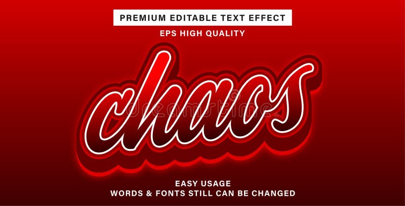 Chaos Editable Text Effect Style Stock Vector - Illustration of ...