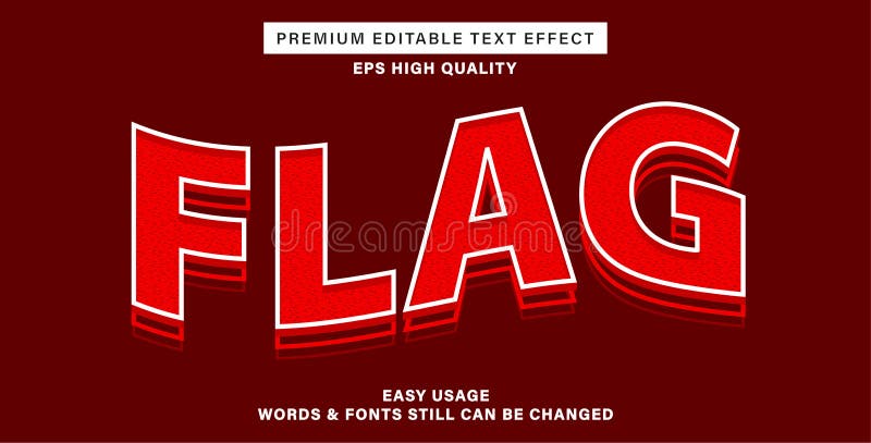 Flag Editable Text Effect Style Stock Vector - Illustration of fonts ...
