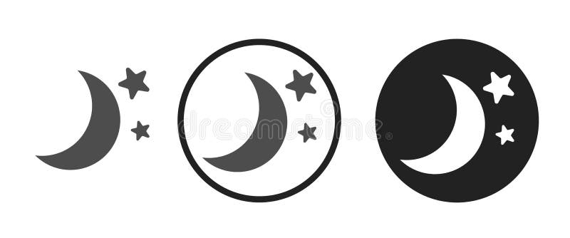 Waning Crescent Moon Icon . Stock Vector - Illustration of black, icon ...