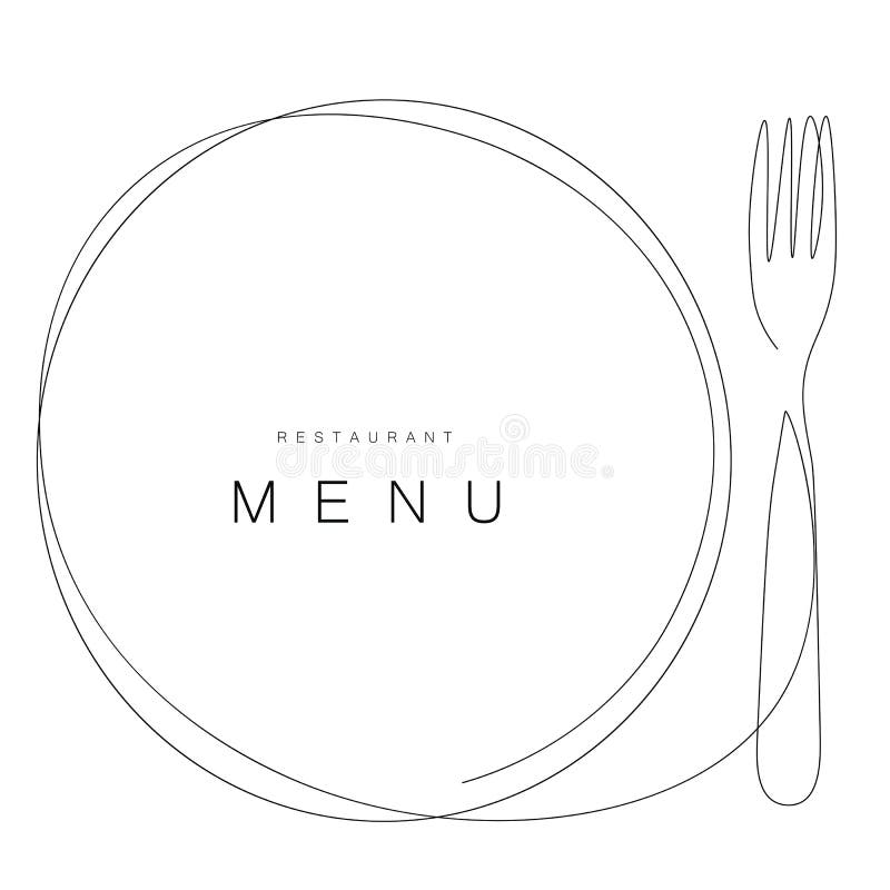 Menu Restaurant Design Line Drawing Stock Vector - Illustration of ...