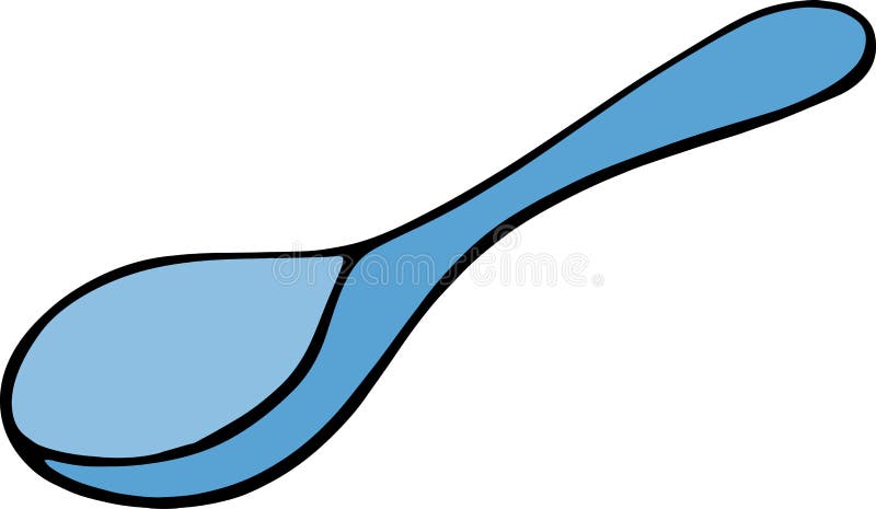 Blue Spoon Illustration on White Stock Vector - Illustration of ...