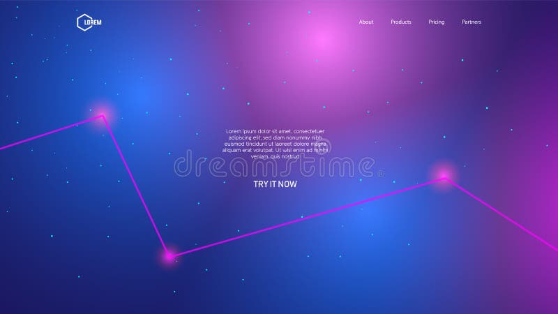 Galaxy Element Landing Page Design Template Stock Vector - Illustration ...