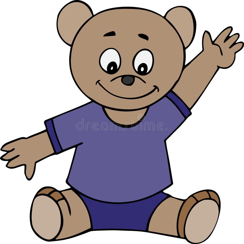 Happy teddy bear draw stock vector. Illustration of dance - 146528087