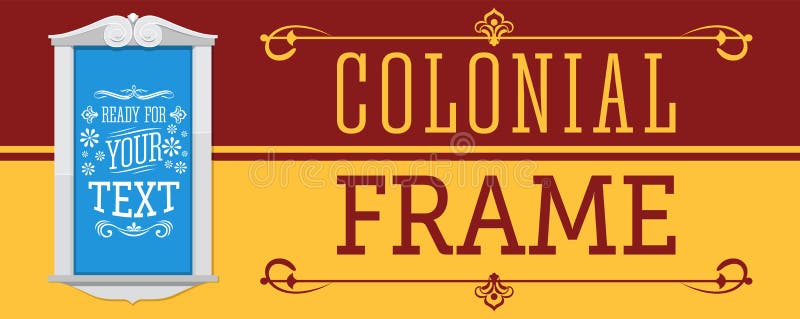 Rustic Colonial Frame Vector Illustration, Ready To Place Your Text or ...