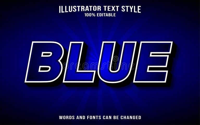 Blue Editable Text Effect Style Stock Vector - Illustration of alphabet ...