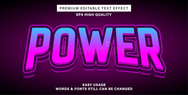Editable Power Text Style Effect - Text Style Concept Stock Vector ...