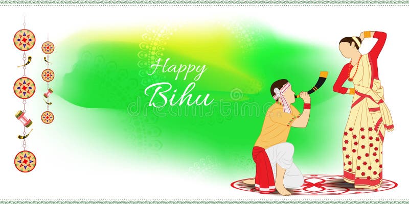 Bihu Dance Vector Illustration Stock Vector - Illustration of anime ...