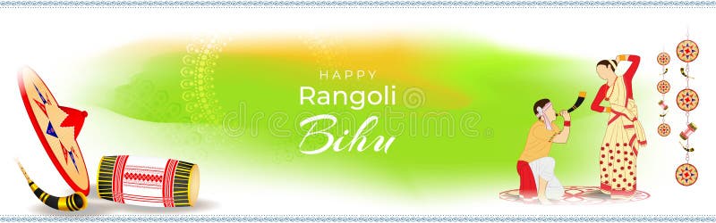Vector Illustration of Happy Bihu. Stock Vector - Illustration of hindu ...